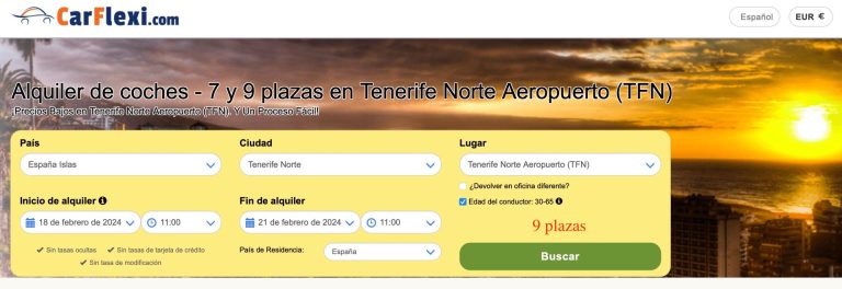Alquiler de Coches 9 Plazas en Tenerife